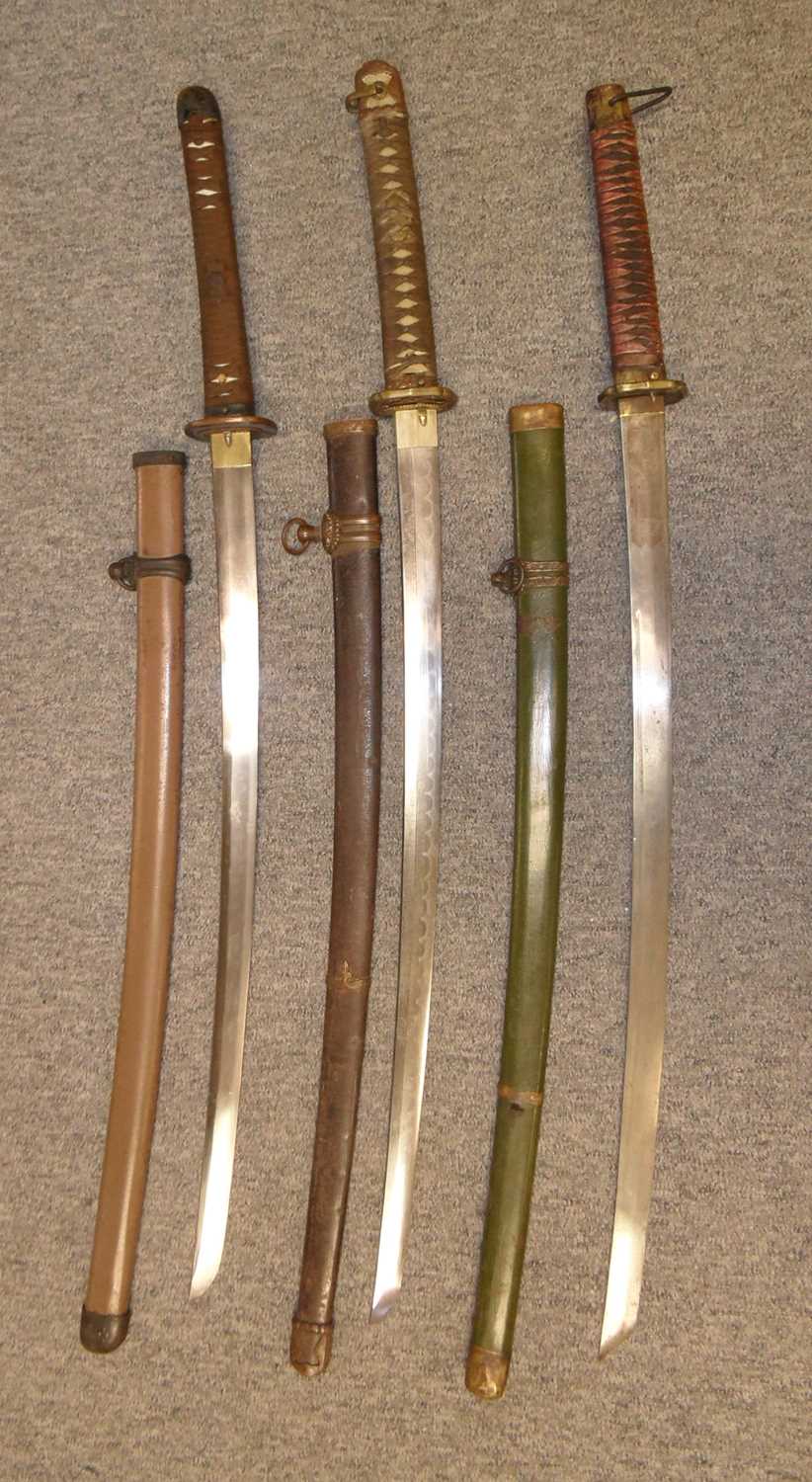 Lot 12 - THREE JAPANESE SWORDS (KATANA)