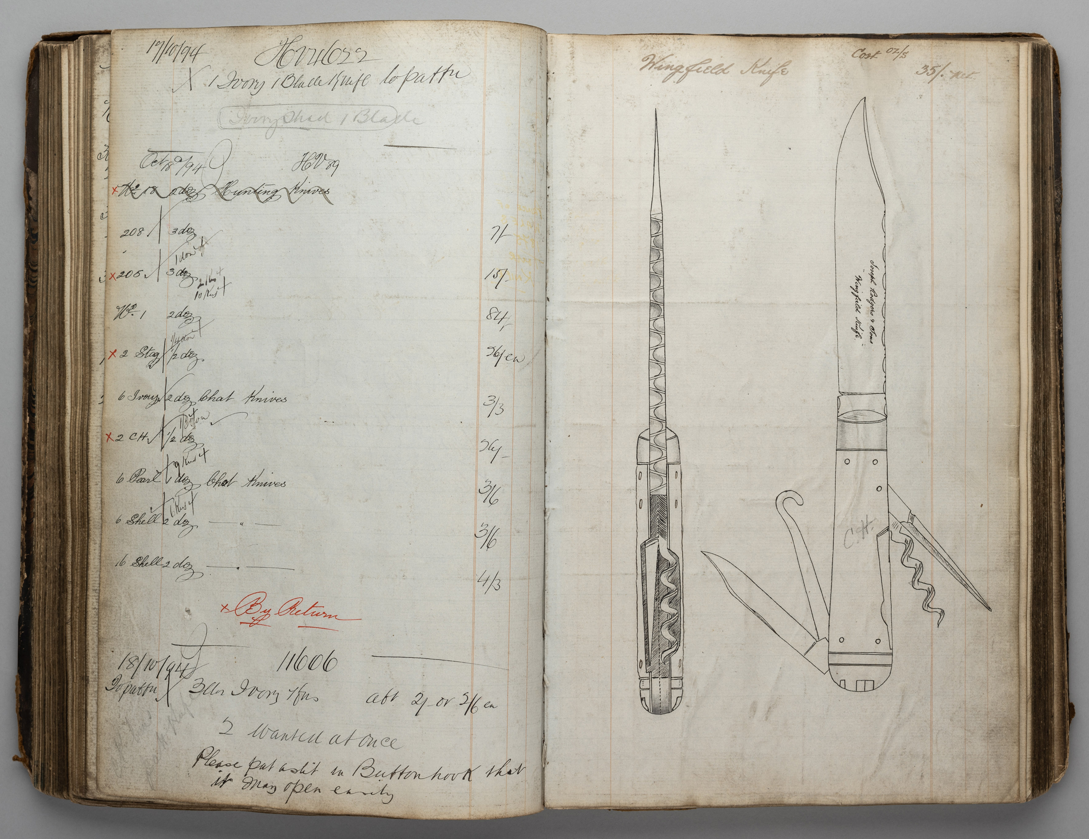 Lot 748 - A RARE LEDGER AND PATTERN BOOK, SHEFFIELD,