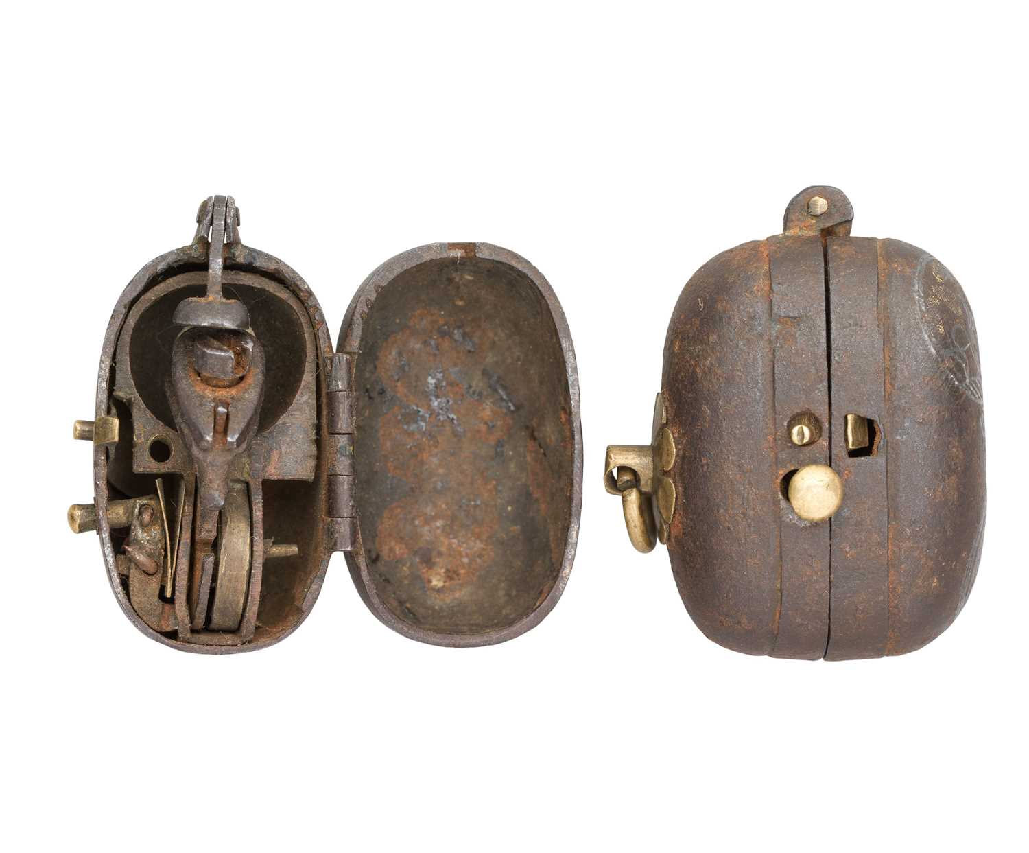 Lot 41 - TWO JAPANESE SMALL TINDER BOX NETSUKE