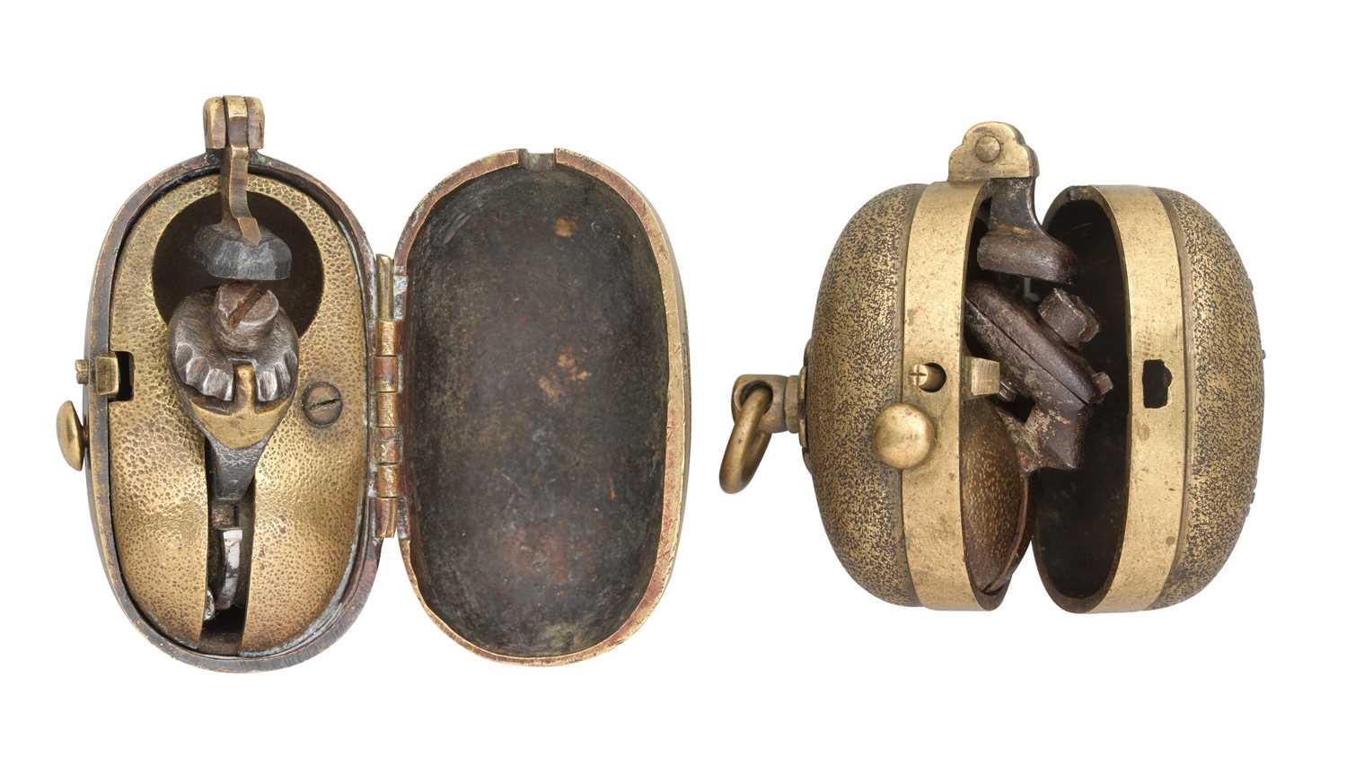 Lot 42 - TWO JAPANESE SMALL TINDER BOX NETSUKE