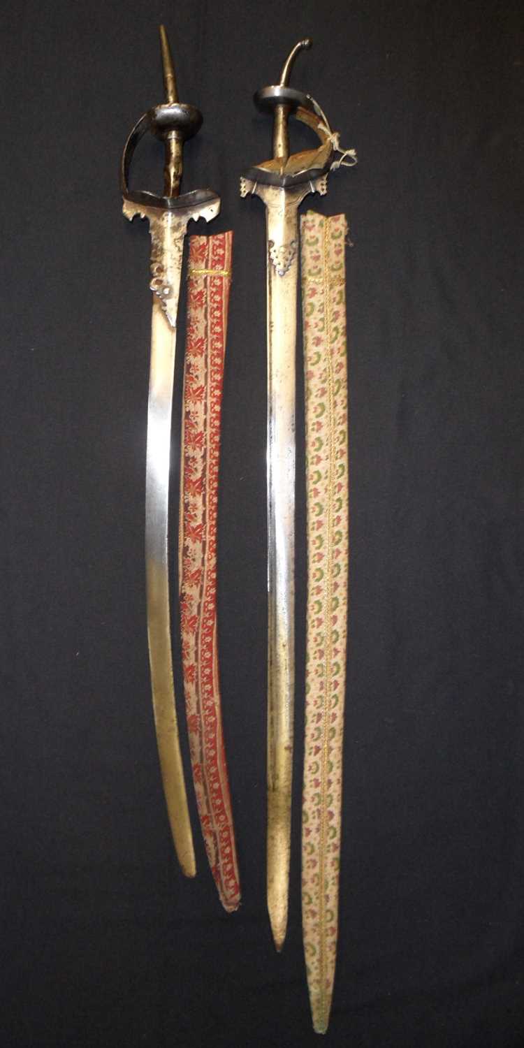 Lot 87 - TWO INDIAN SWORDS (FIRANGI)
