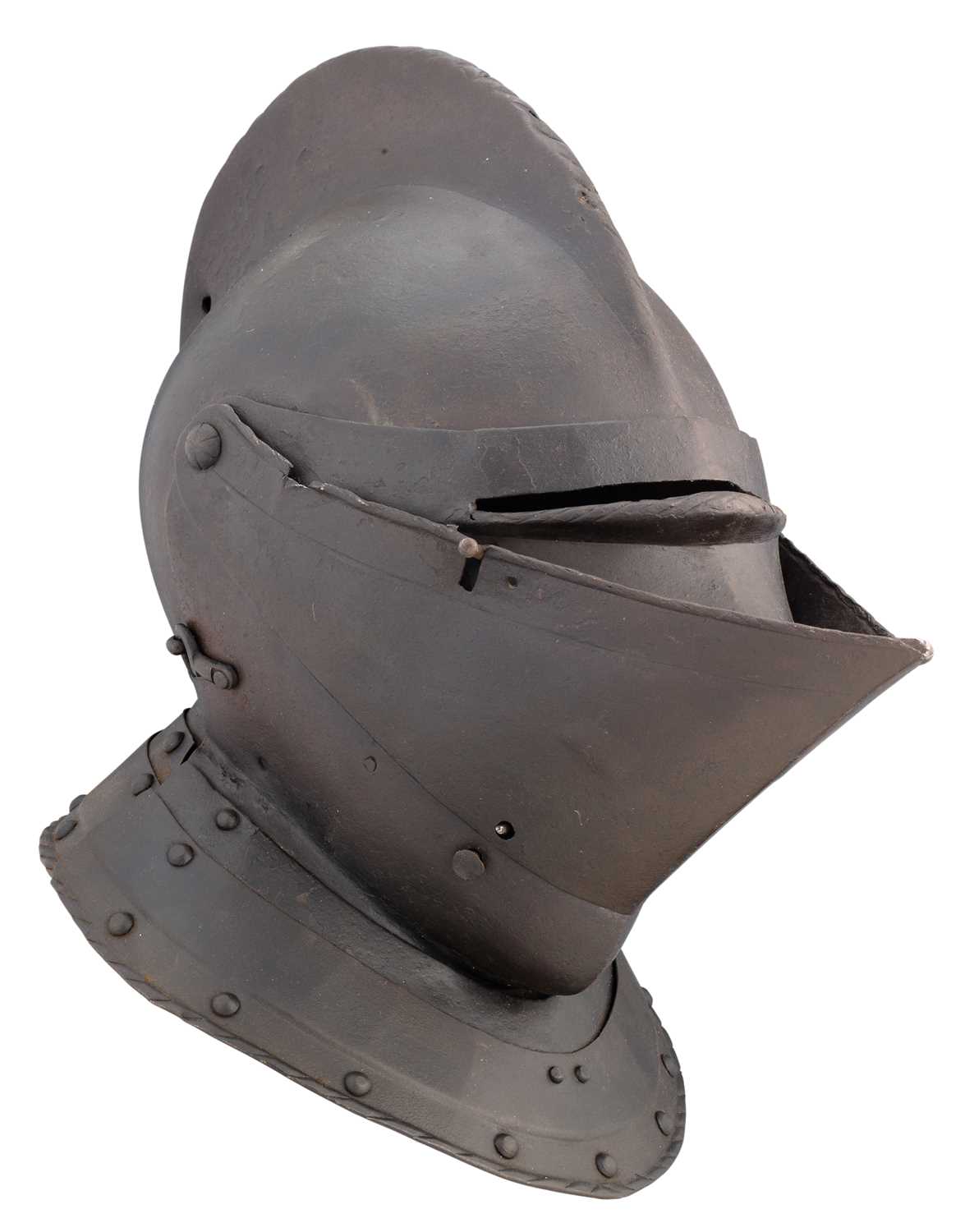 Lot 207 - â€¡ AN ENGLISH OR FLEMISH CLOSE HELMET FOR