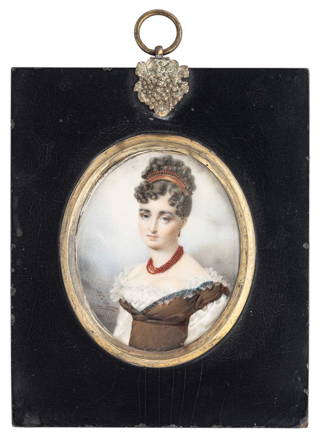 Lot 115 - A PORTRAIT MINIATURE OF A YOUNG WOMAN, BY
