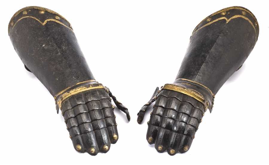 Lot 243 - A PAIR OF NORTH GERMAN ELBOW GAUNTLETS