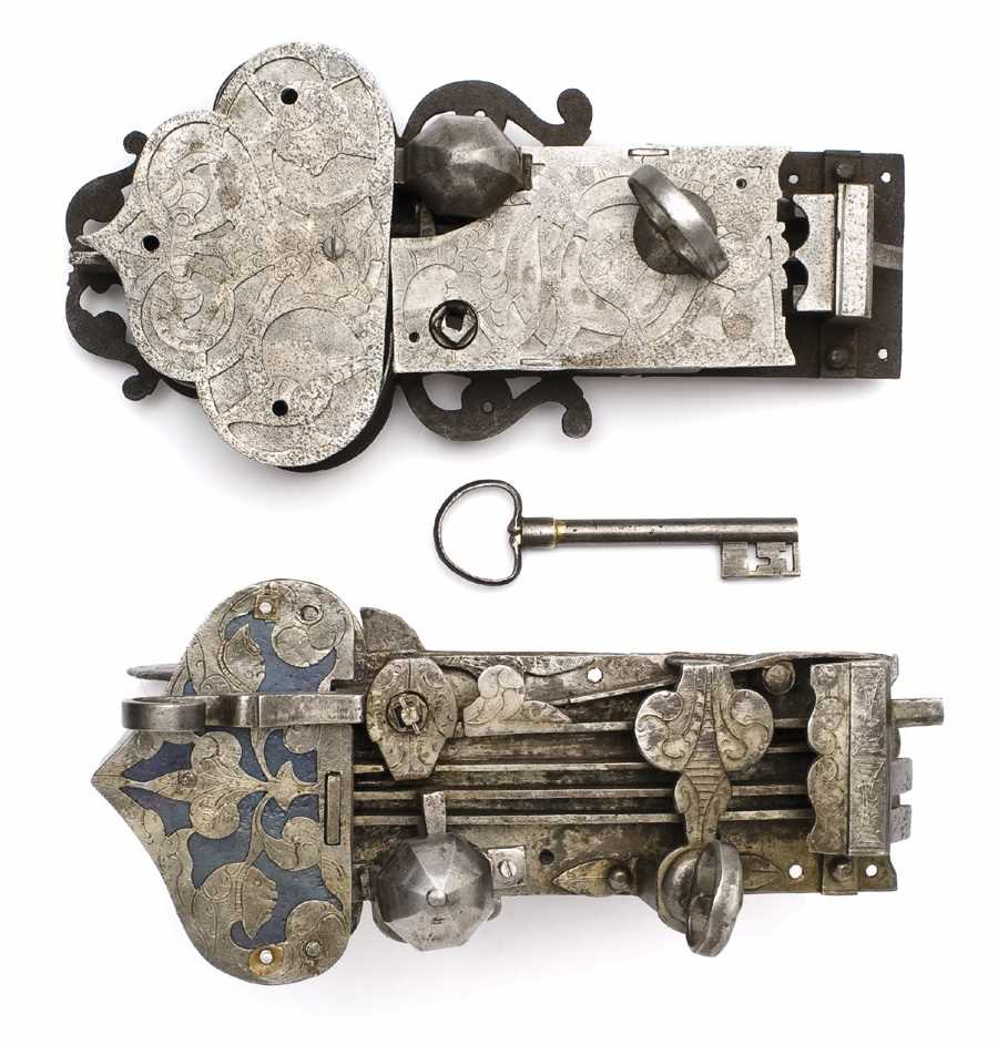 Lot 276 - TWO LARGE GERMAN STEEL DOOR LOCKS