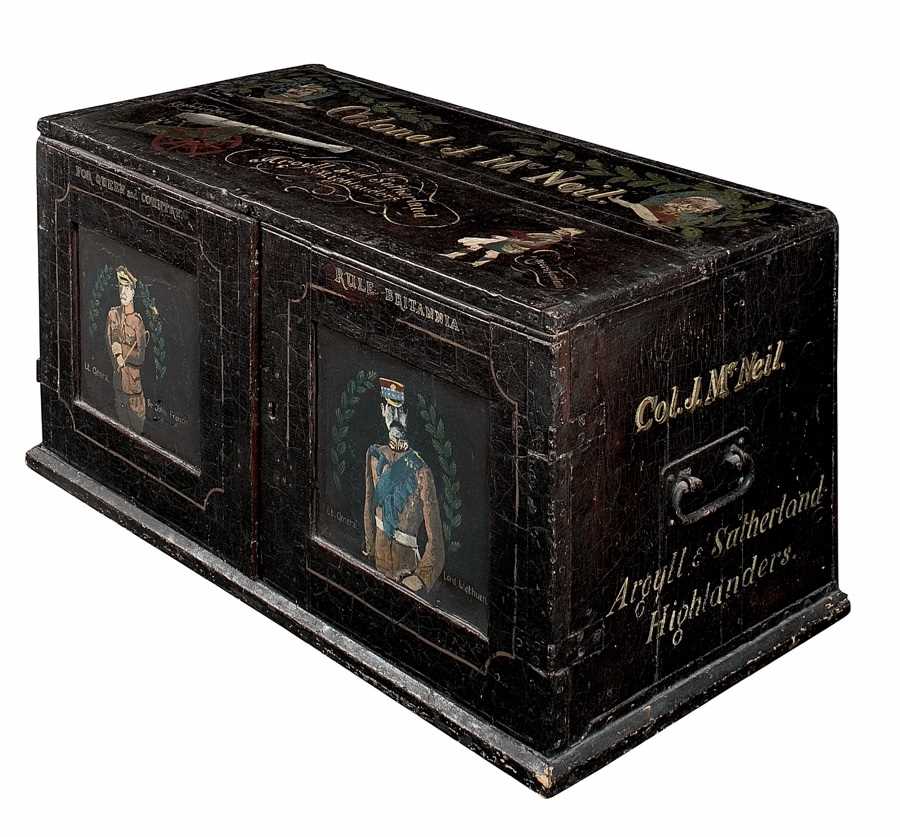 Lot 278 - A PAINTED MILITARY CHEST