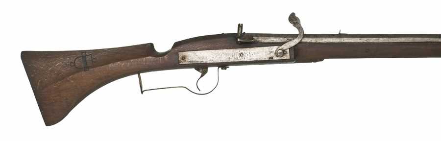 Lot 365 - A 14 BORE GERMAN MATCHLOCK MUSKET