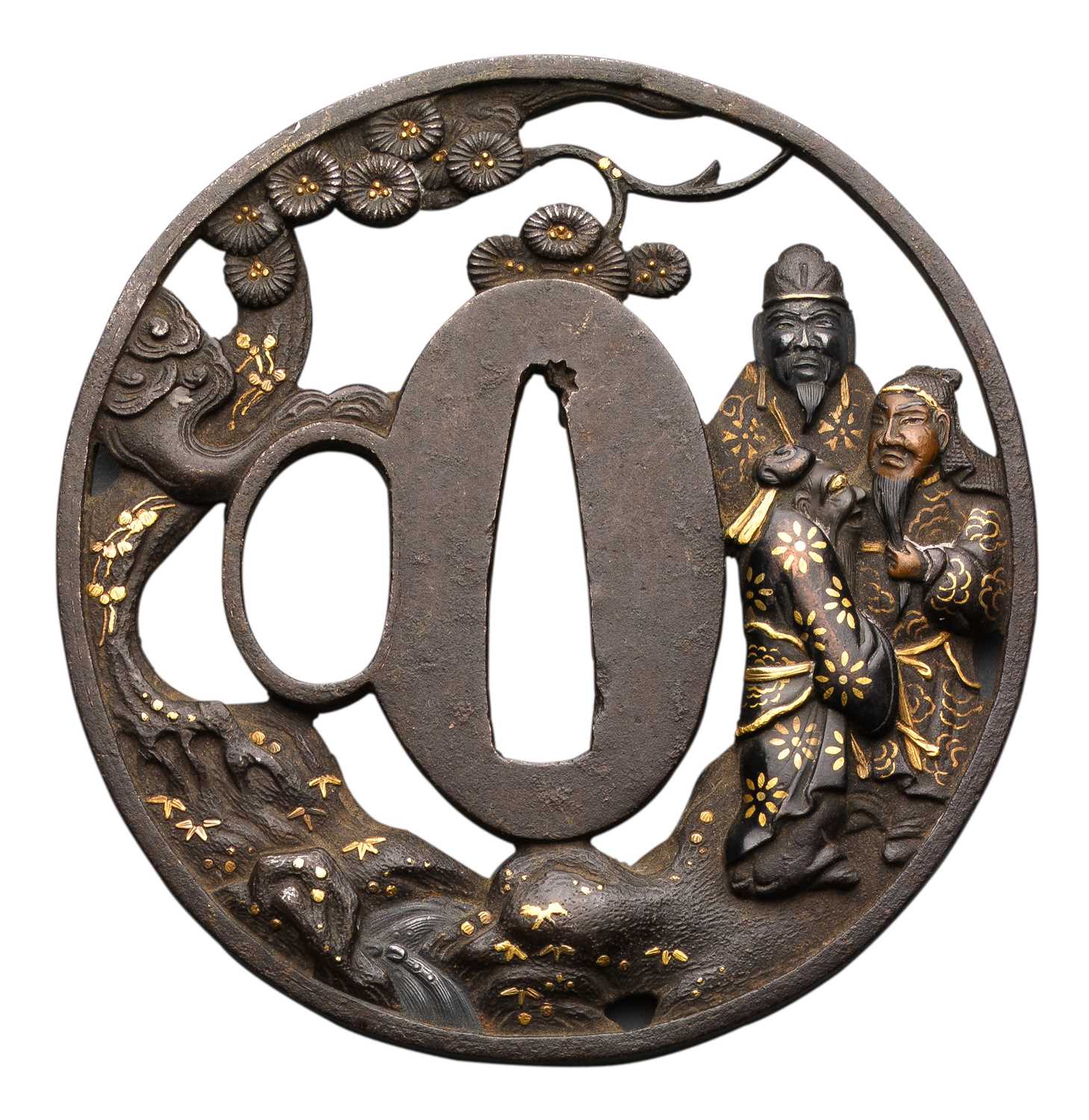 Lot 12 - A Circular iron tsuba