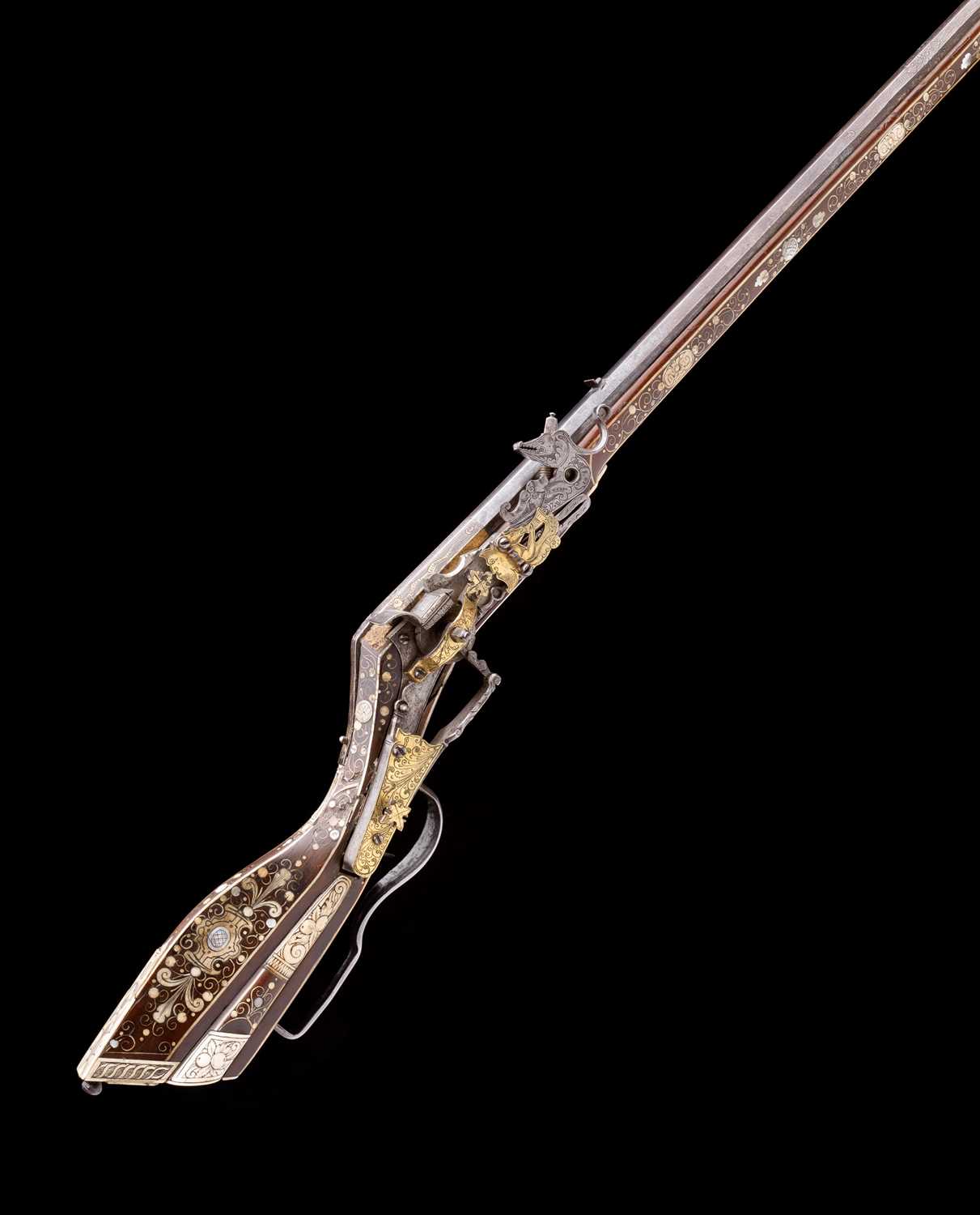 Lot 192 - **A 120 BORE SILESIAN WHEEL-LOCK BIRDING