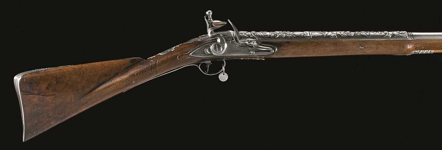 Lot 273 - A FINE ENGLISH SILVER-MOUNTED FLINTLOCK