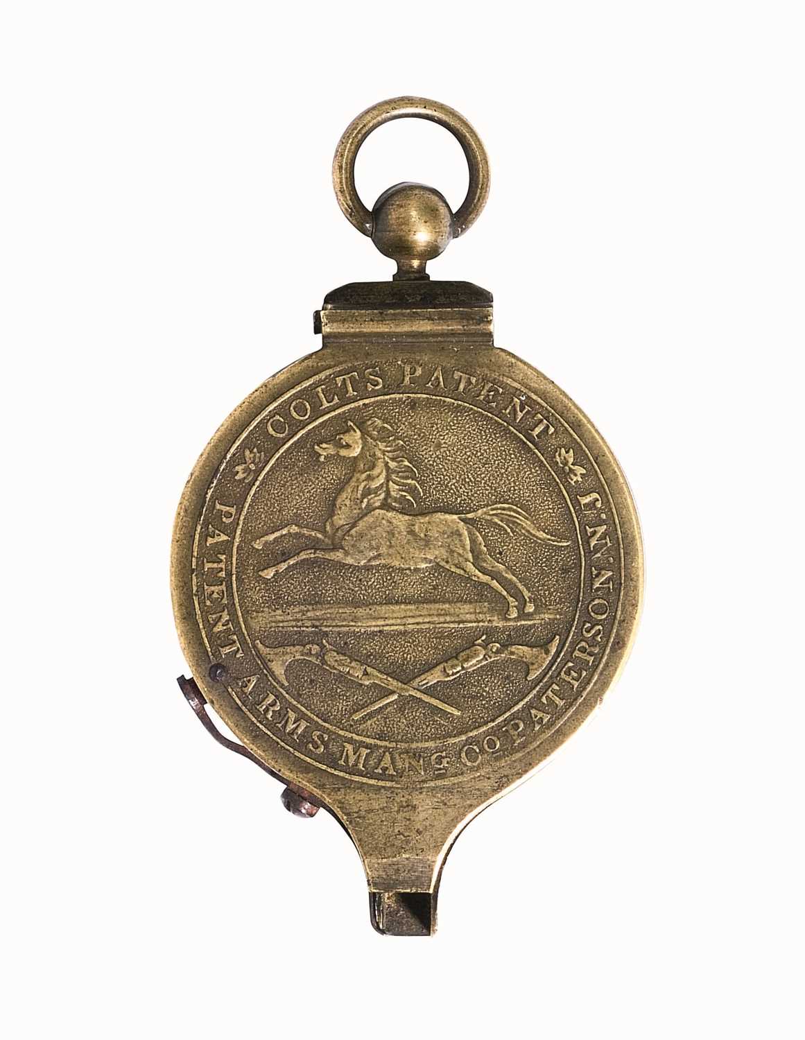 Lot 444 - A VERY RARE BRASS CAP PRIMER FOR A COLT