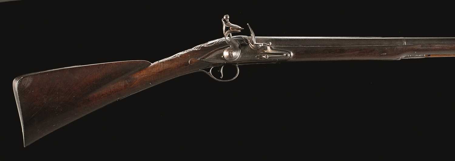 Lot 461 - A SILVER-MOUNTED FLINTLOCK SPORTING GUN BY