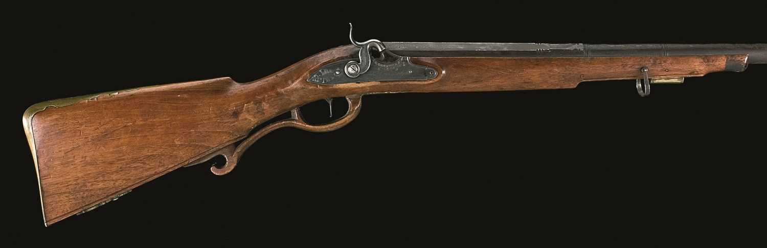 Lot 483 - AN AUSTRIAN PERCUSSION SPORTING RIFLE