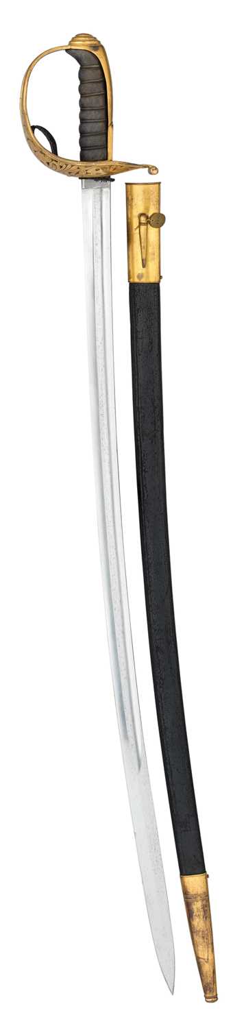 Lot 383 - A GILT AUSTRIAN MODEL 1869 CAVALRY OFFICER'S