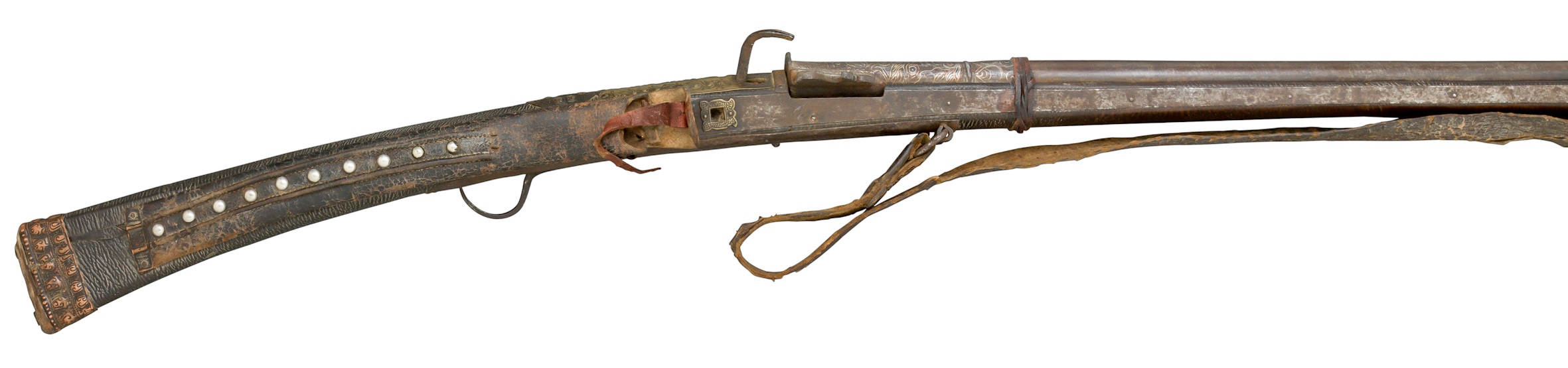 Lot 26 - **A RARE TIBETAN MATCHLOCK MUSKET (ME MDA')