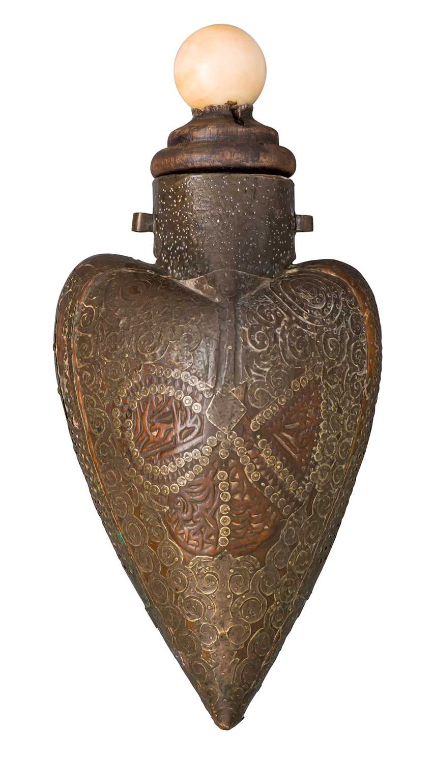 Lot 79 - A RARE OTTOMAN POWDER-FLASK