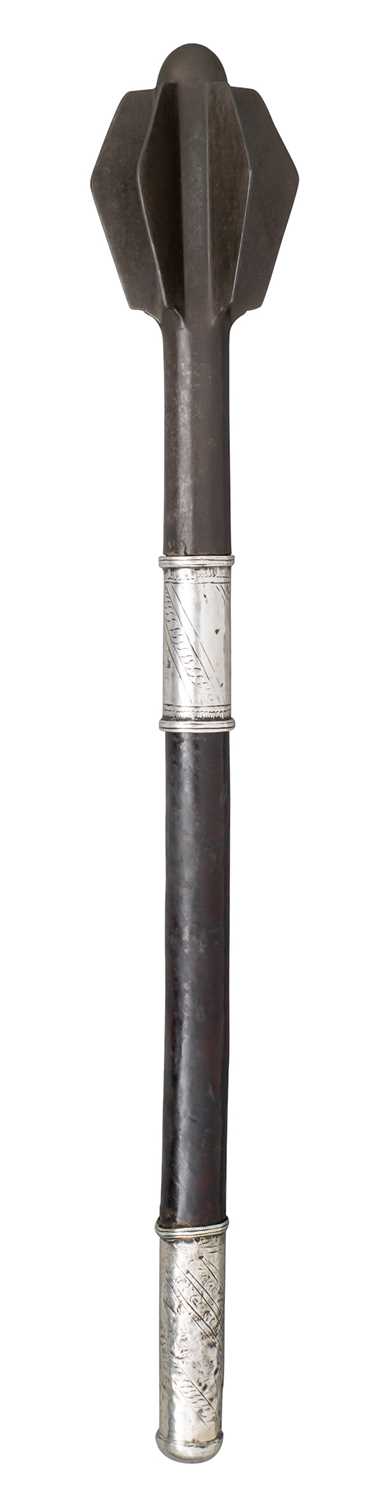 Lot 216 - AN EAST EUROPEAN SILVER-MOUNTED MACE