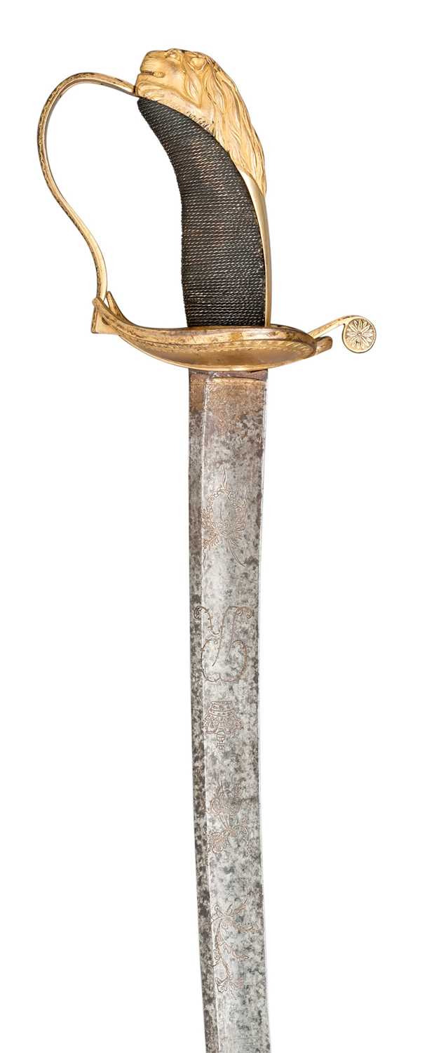 Lot 259 - AN UNUSUAL GEORGIAN PRESENTATION SWORD TO