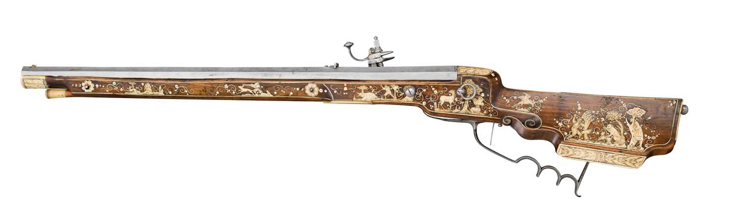 Lot 491 - A GERMAN WHEEL-LOCK SPORTING CARBINE
