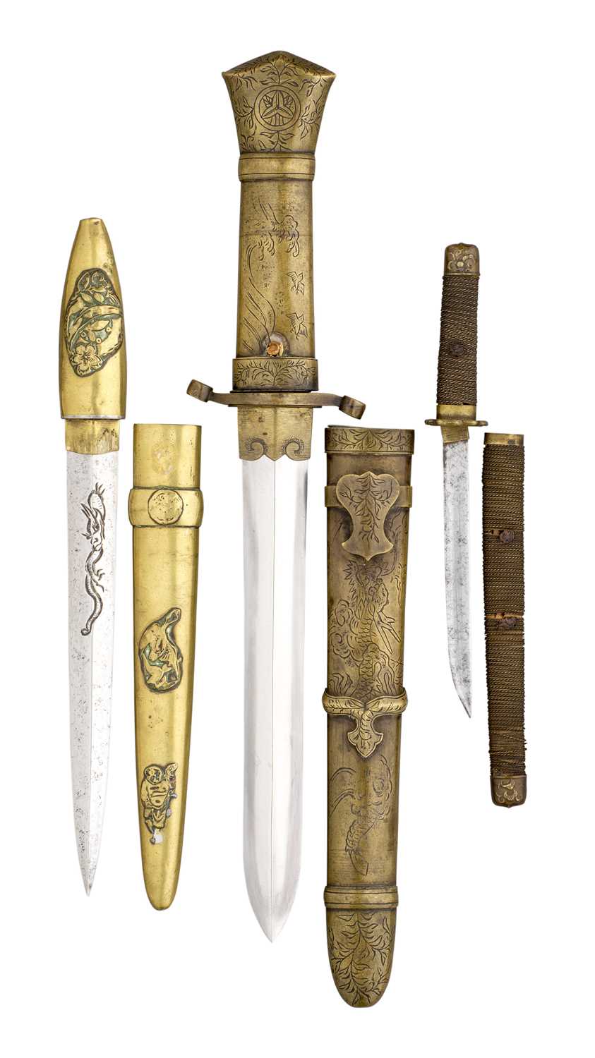 Lot 91 - TWO JAPANESE DAGGERS (TANTO)