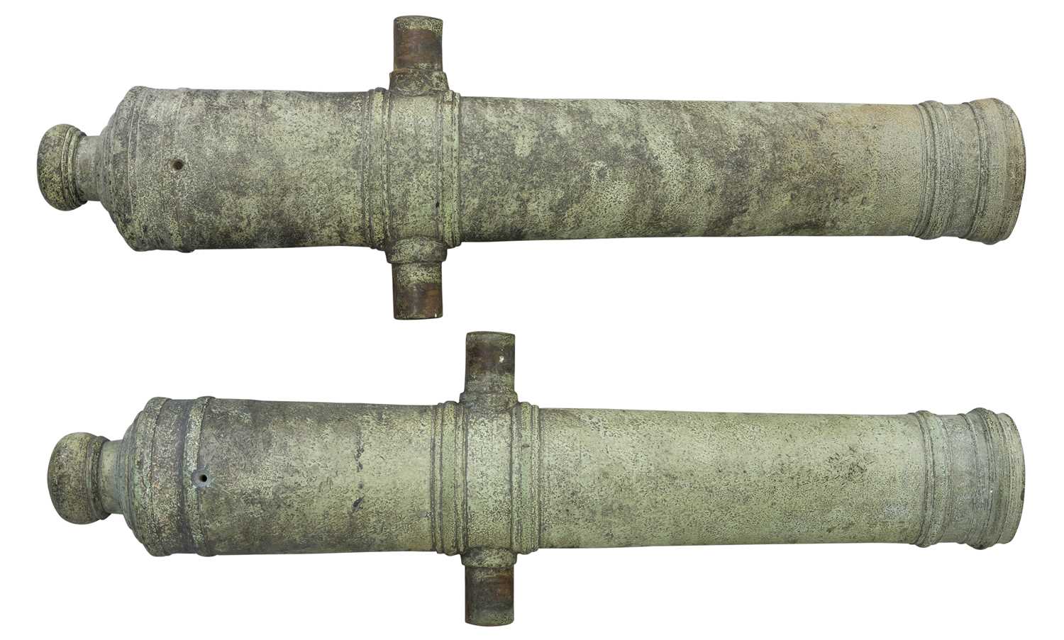Lot 121 - TWO BRONZE CANNON