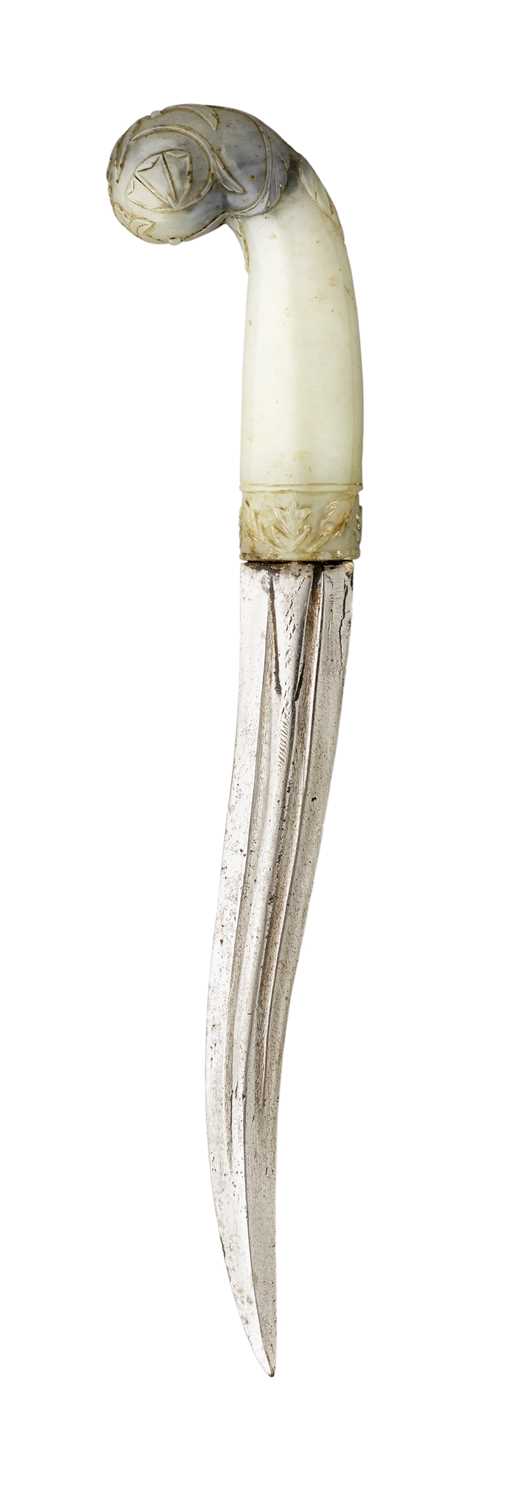 Lot 150 - â€¡ AN INDIAN SMALL JADE-HILTED DAGGER