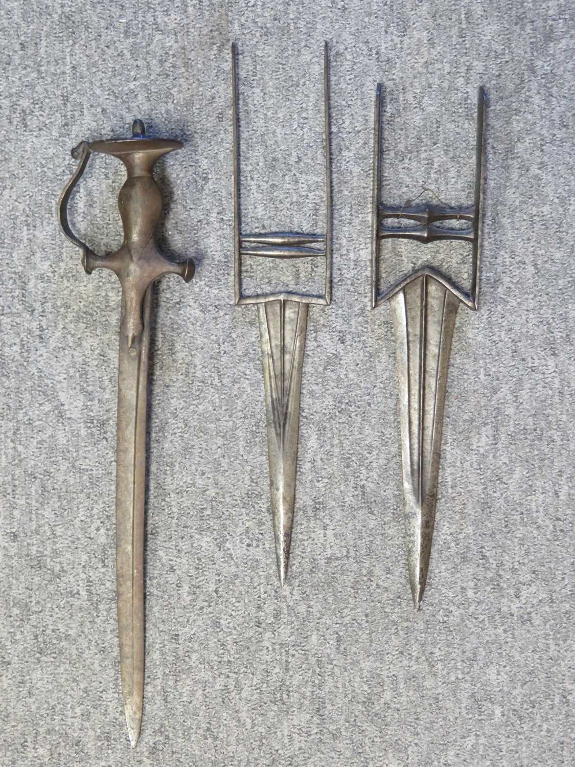 Lot 164 - TWO INDIAN DAGGERS (KATAR) AND ANOTHER