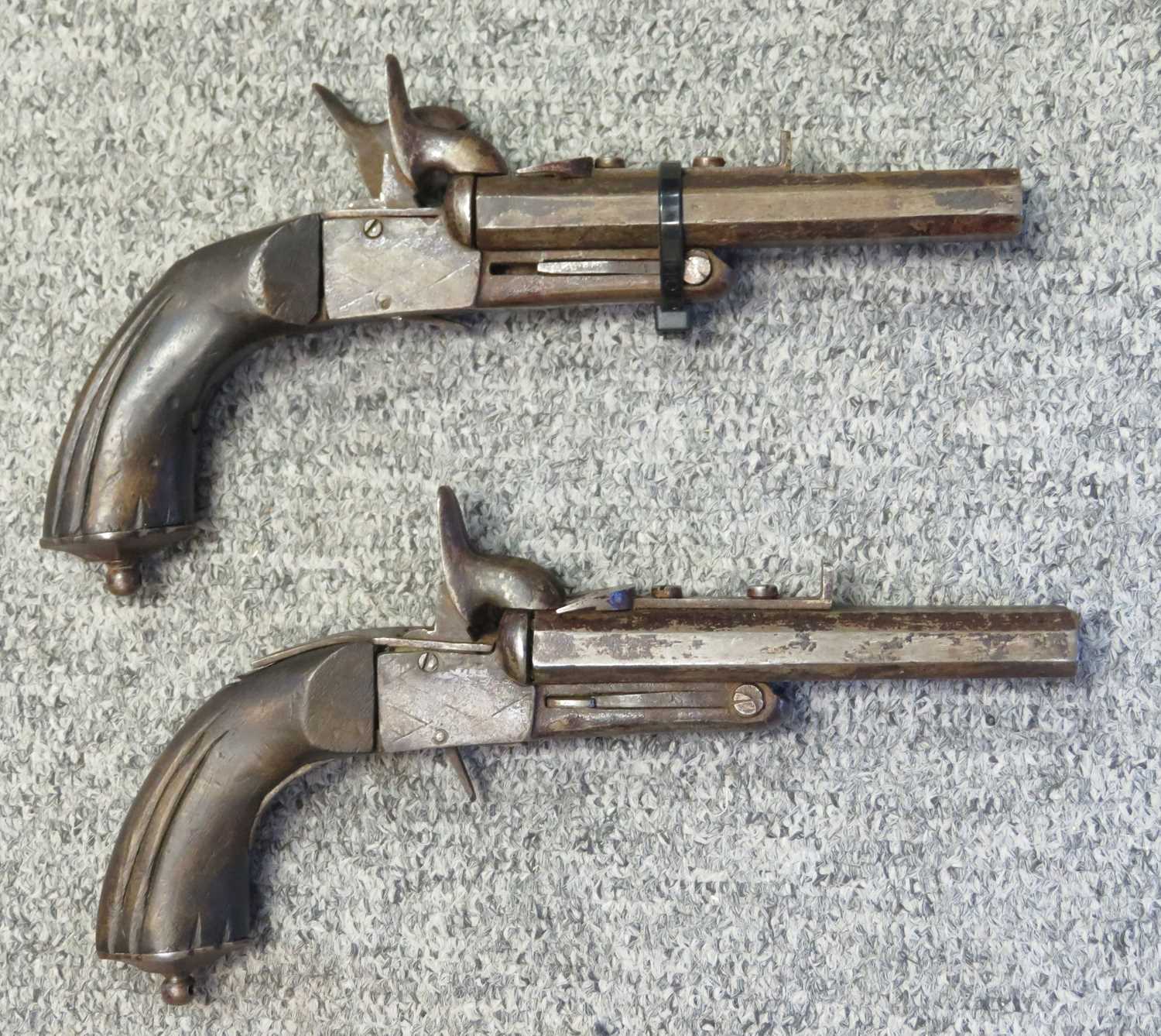 Lot 495 - A PAIR OF 80 BORE CONTINENTAL PIN-FIRE