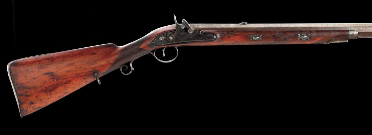 Lot 46 - A HEAVY PERCUSSION SPORTING RIFLE BY JOVER