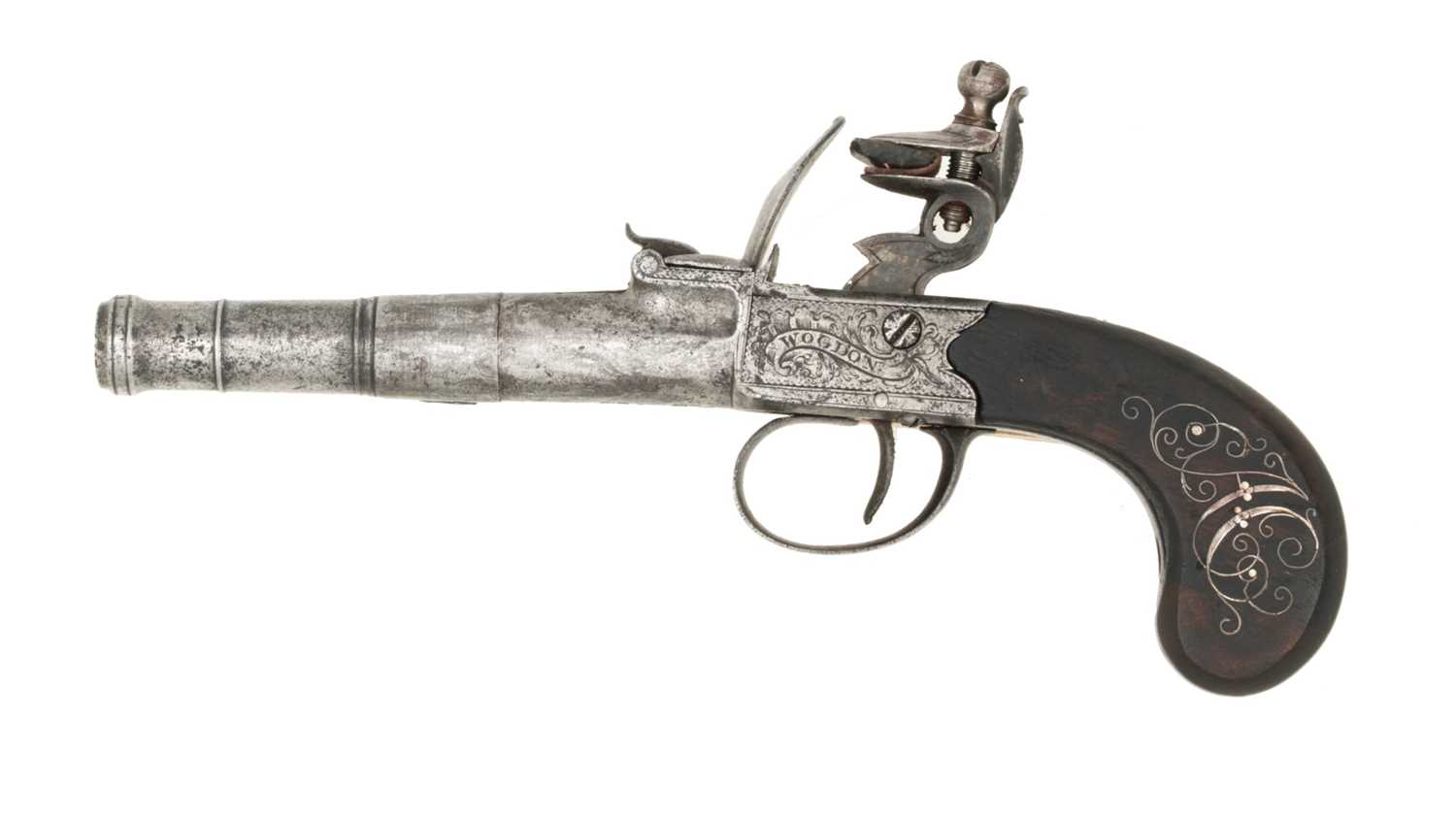 Lot 96 - a flintlock box-lock pocket pistol by robert