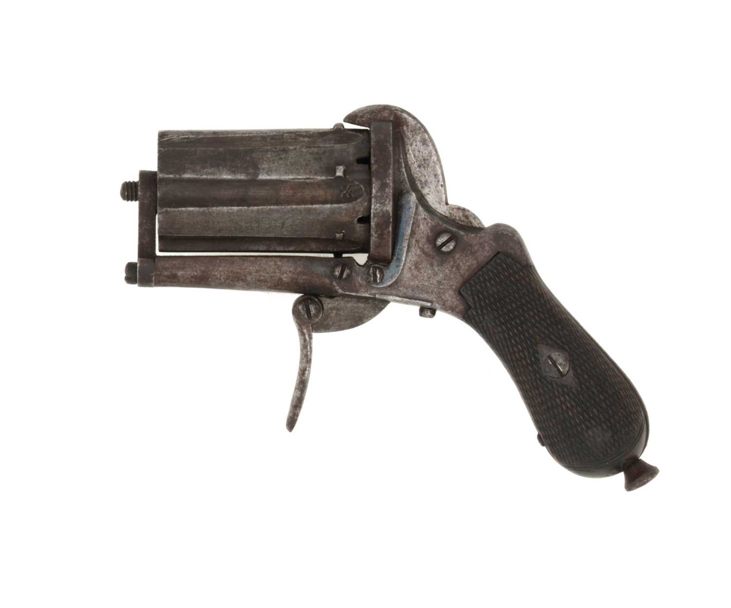 Lot 176 - a six-shot pin-fire pepperbox revolver
