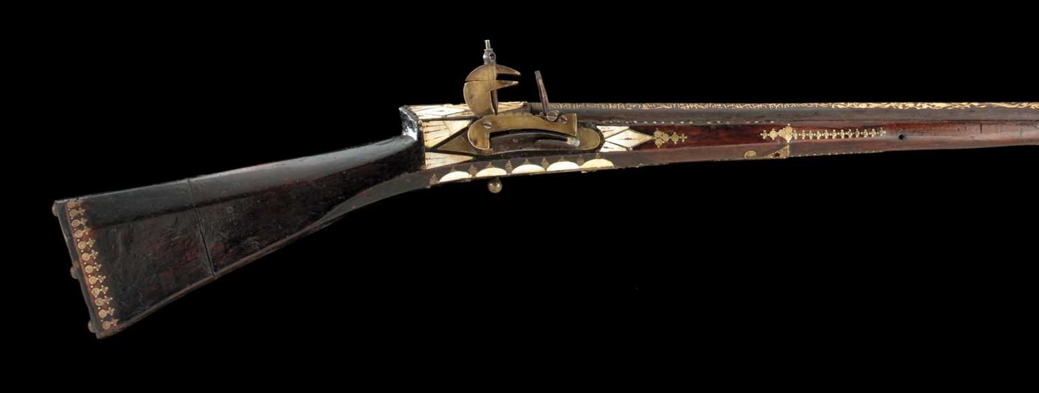 Lot 275 - A TURKISH MIQUELET-LOCK MUSKET