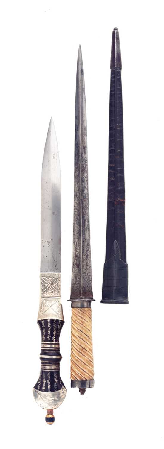 Lot 290 - A BONE-HILTED DAGGER