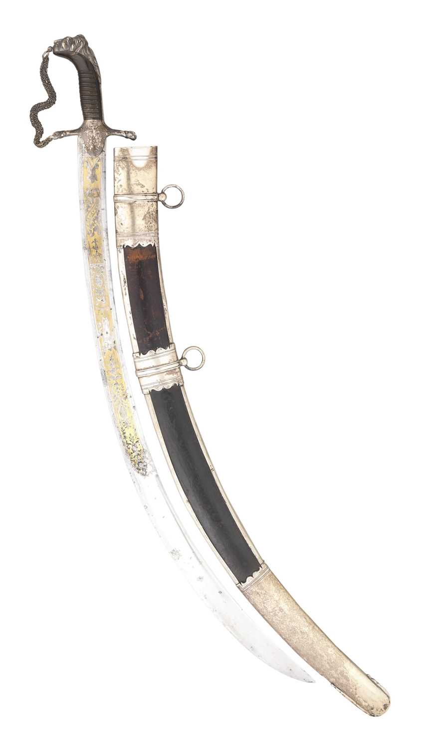 Lot 135 - A BRITISH OFFICER'S MAMELUKE-HILTED SABRE
