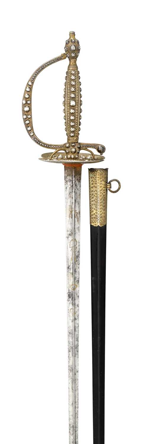 Lot 205 - A FRENCH SILVER-HILTED SMALL-SWORD
