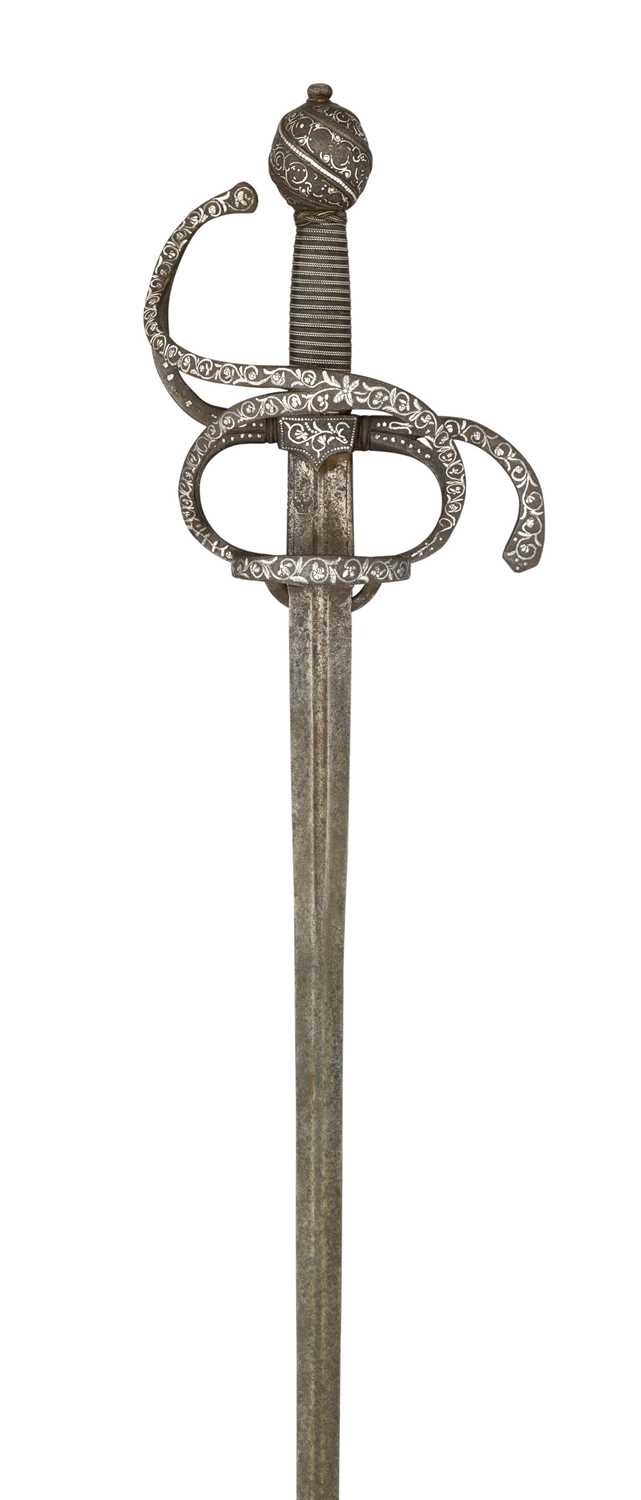 Lot 279 - â€¡ A NORTH-EUROPEAN SILVER-ENCRUSTED RAPIER