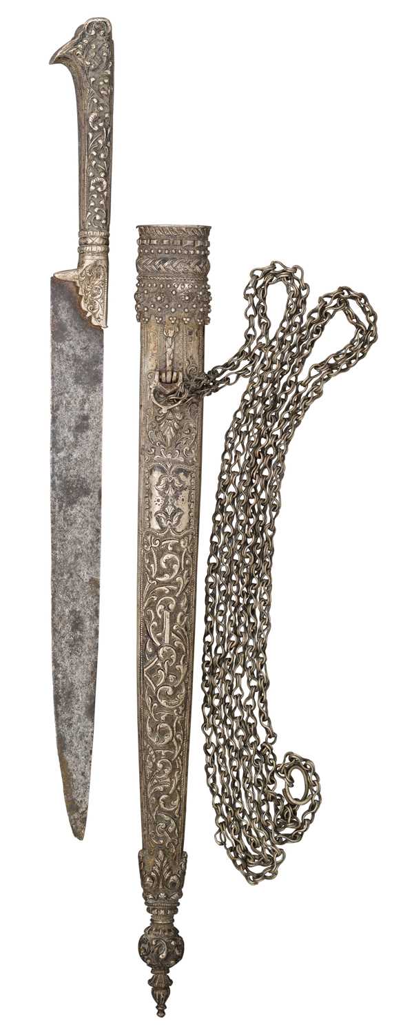 Lot 109 - A SILVER MOUNTED BALKAN DAGGER (BICHAQ)