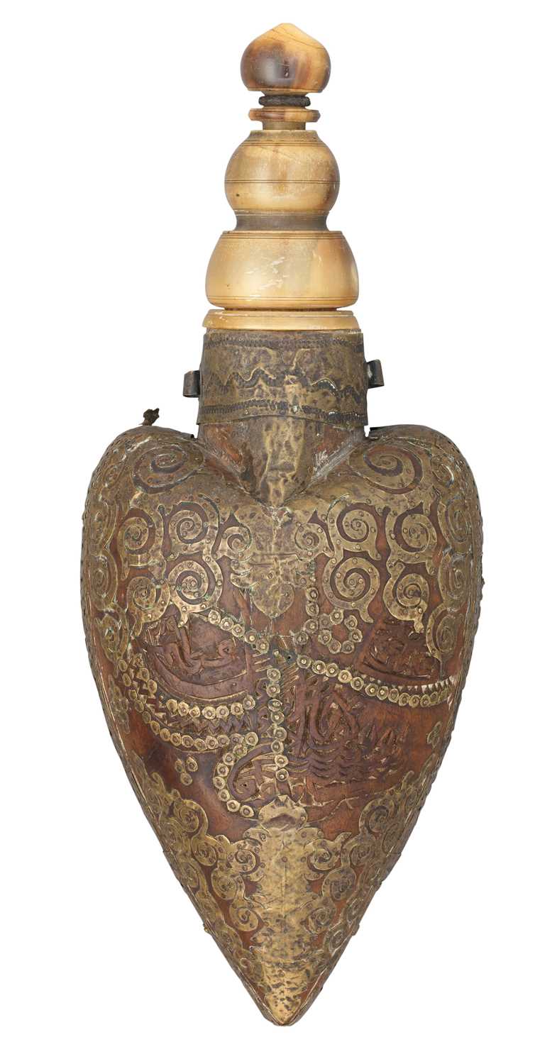 Lot 131 - **A RARE OTTOMAN POWDER-FLASK