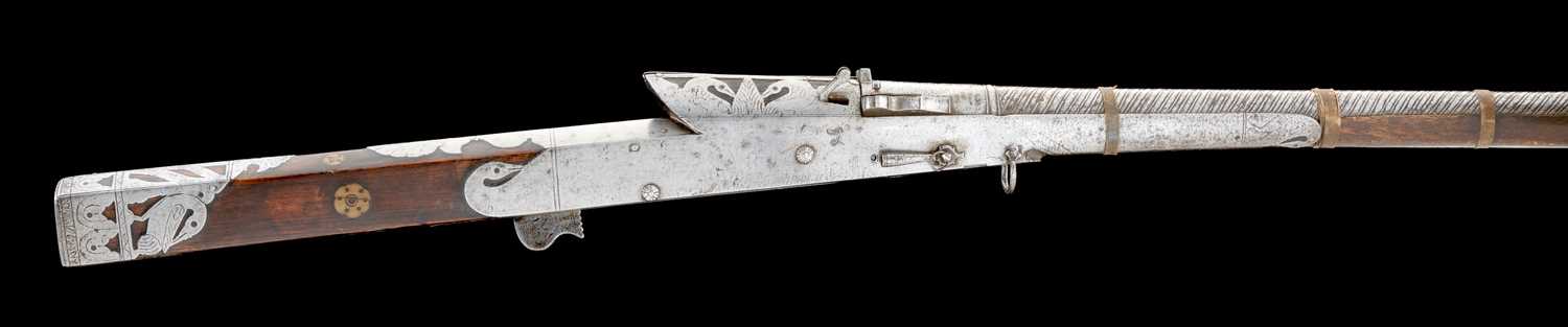 Lot 143 - A 10 BORE INDIAN MATCHLOCK MUSKET