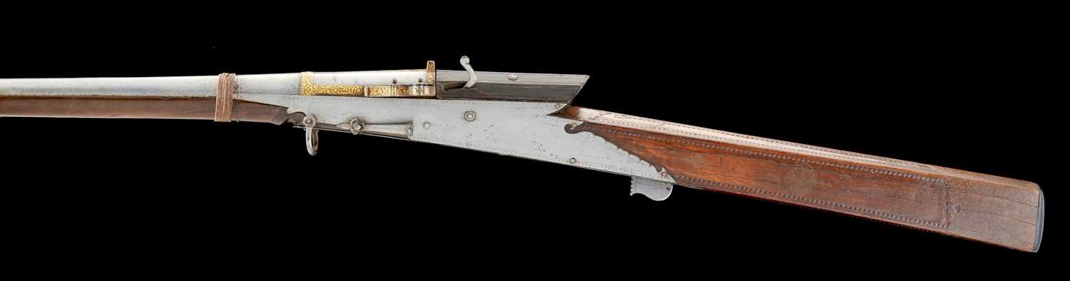Lot 144 - A RARE 22 BORE INDIAN MATCHLOCK MUSKET WITH