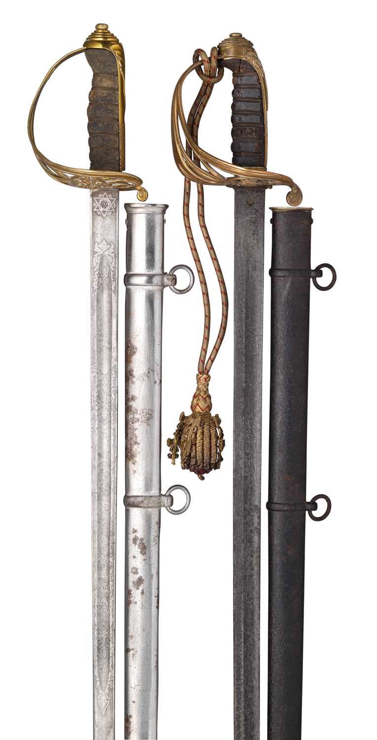 Lot 225 - SIX 1845 PATTERN INFANTRY OFFICERS' SWORDS