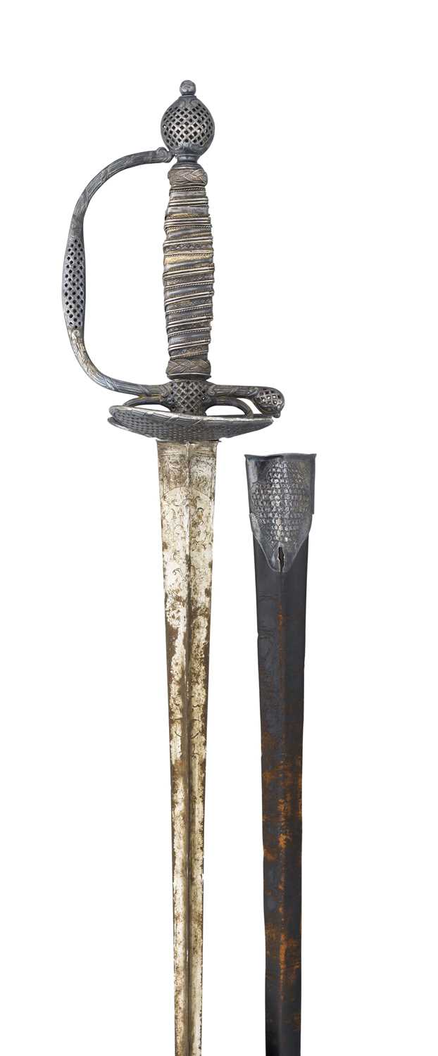 Lot 109 - A FRENCH SILVER-HILTED SMALL-SWORD