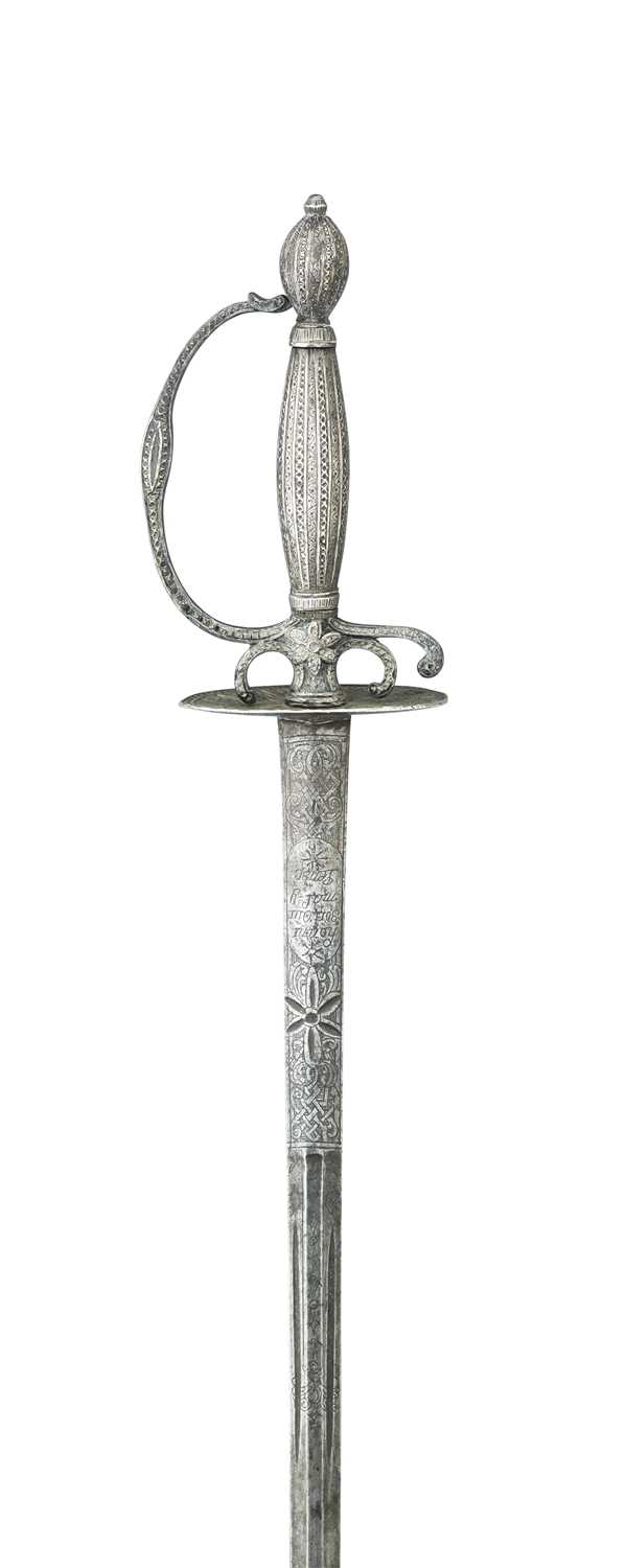 Lot 114 - A FRENCH SILVER-HILTED SMALL-SWORD