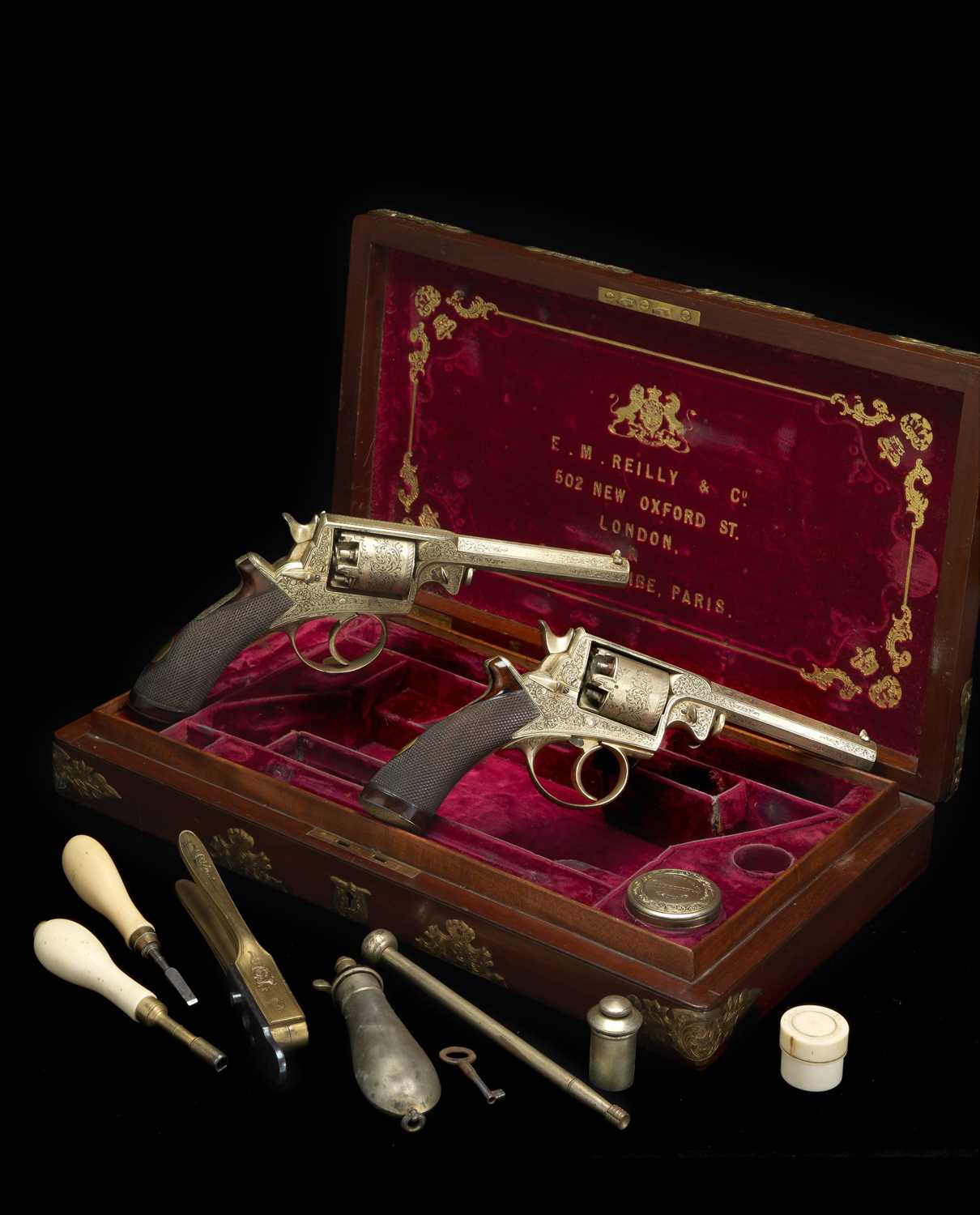 Lot 463 - A FINE CASED PAIR OF 120 BORE ADAMS MODEL
