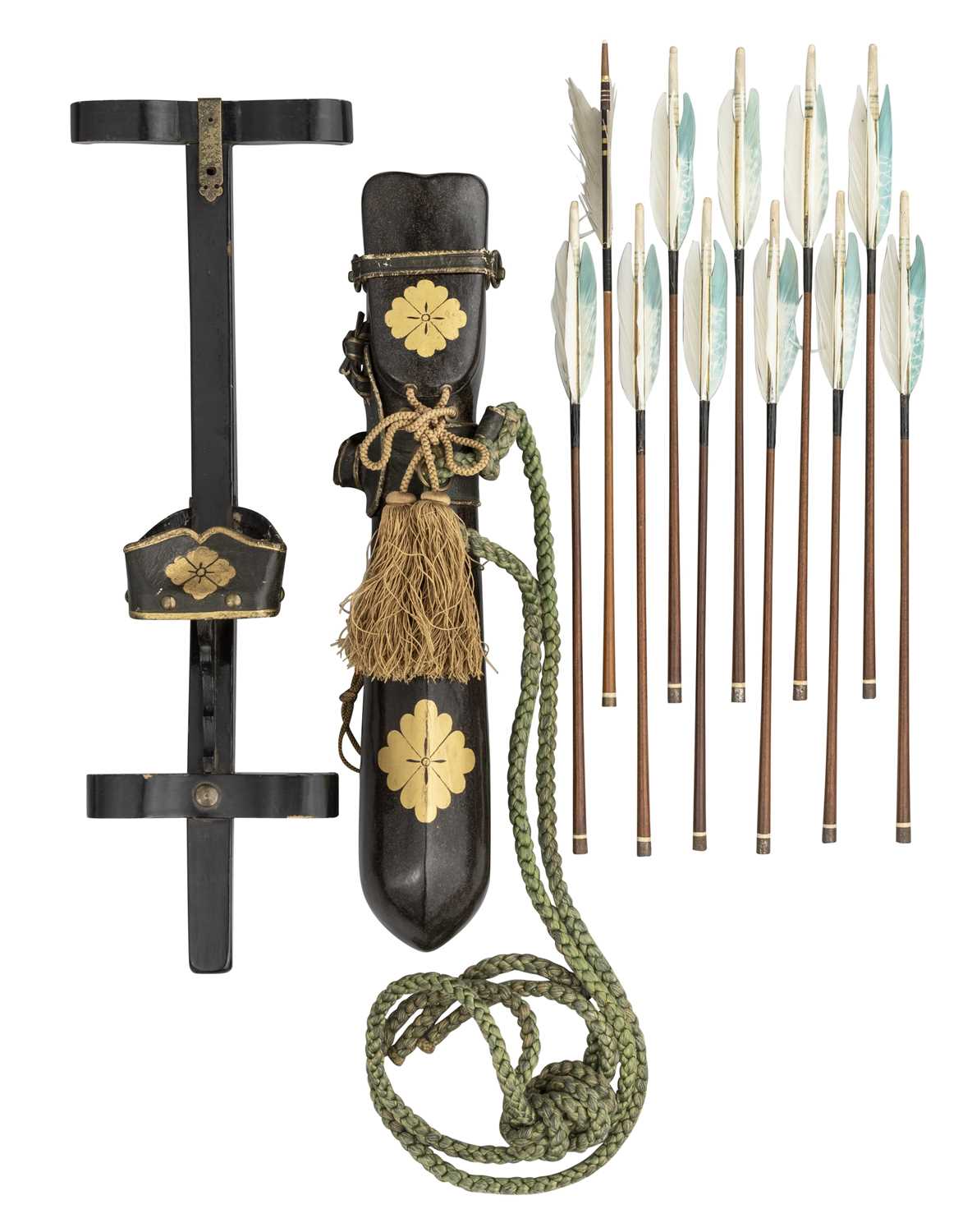 Lot 5 - A JAPANESE SMALL QUIVER (YADZUTSU) AND TEN