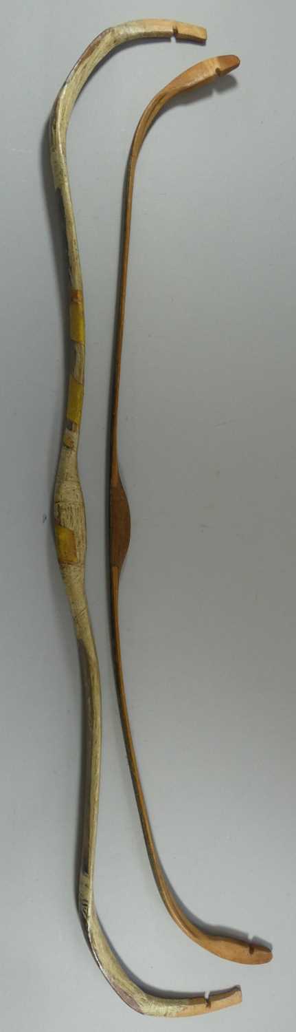 Lot 12 - ELEVEN BOWS AND ELEMENTS OF CROSSBOWS IN