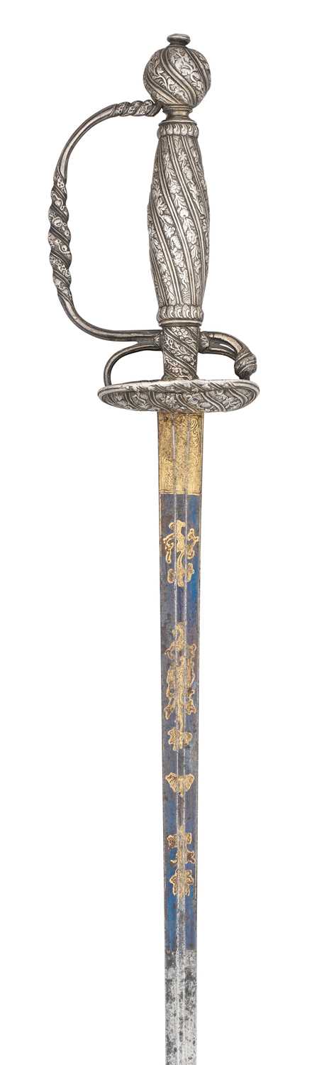 Lot 207 - A FINE FRENCH SILVER-HILTED SMALLSWORD,