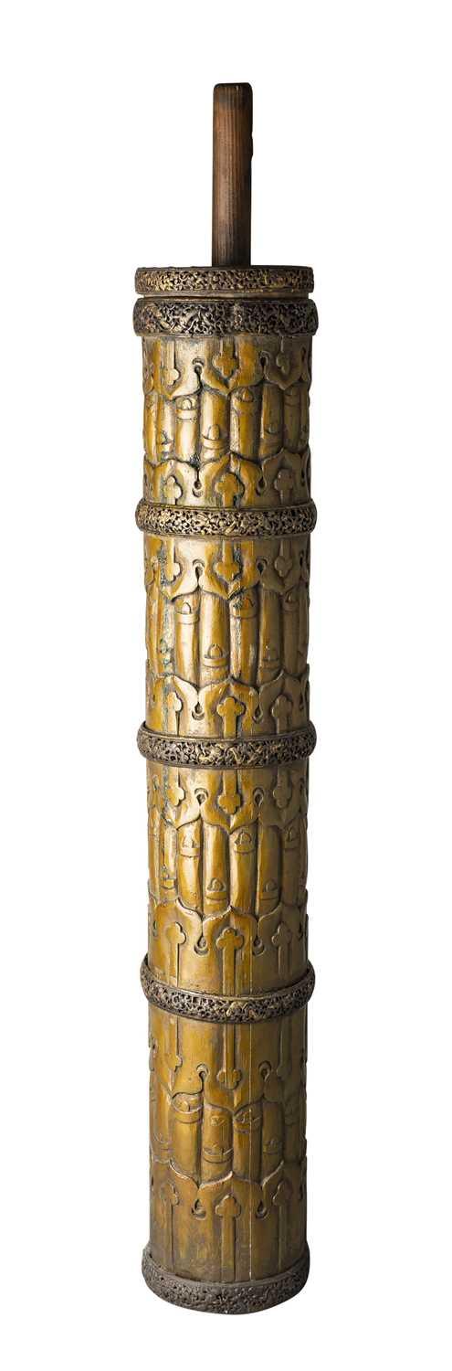Lot 115 - â“‚ A TIBETAN BUTTER CHURN WITH DECORATED