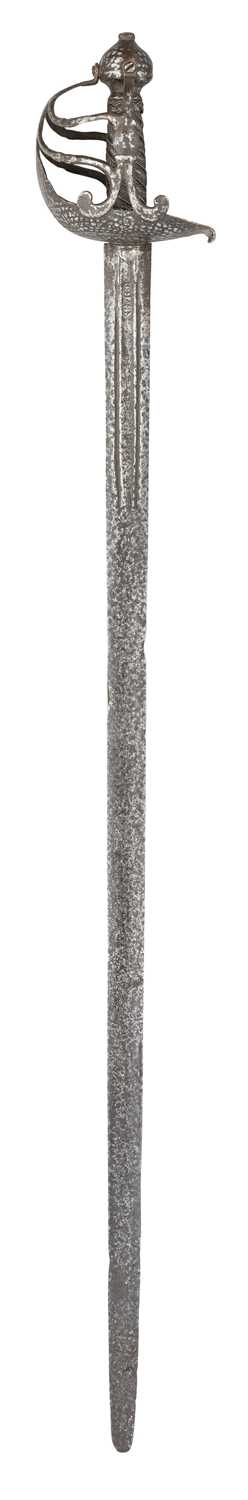 Lot 194 - AN ENGLISH 'MORTUARY' HILTED BROADSWORD,