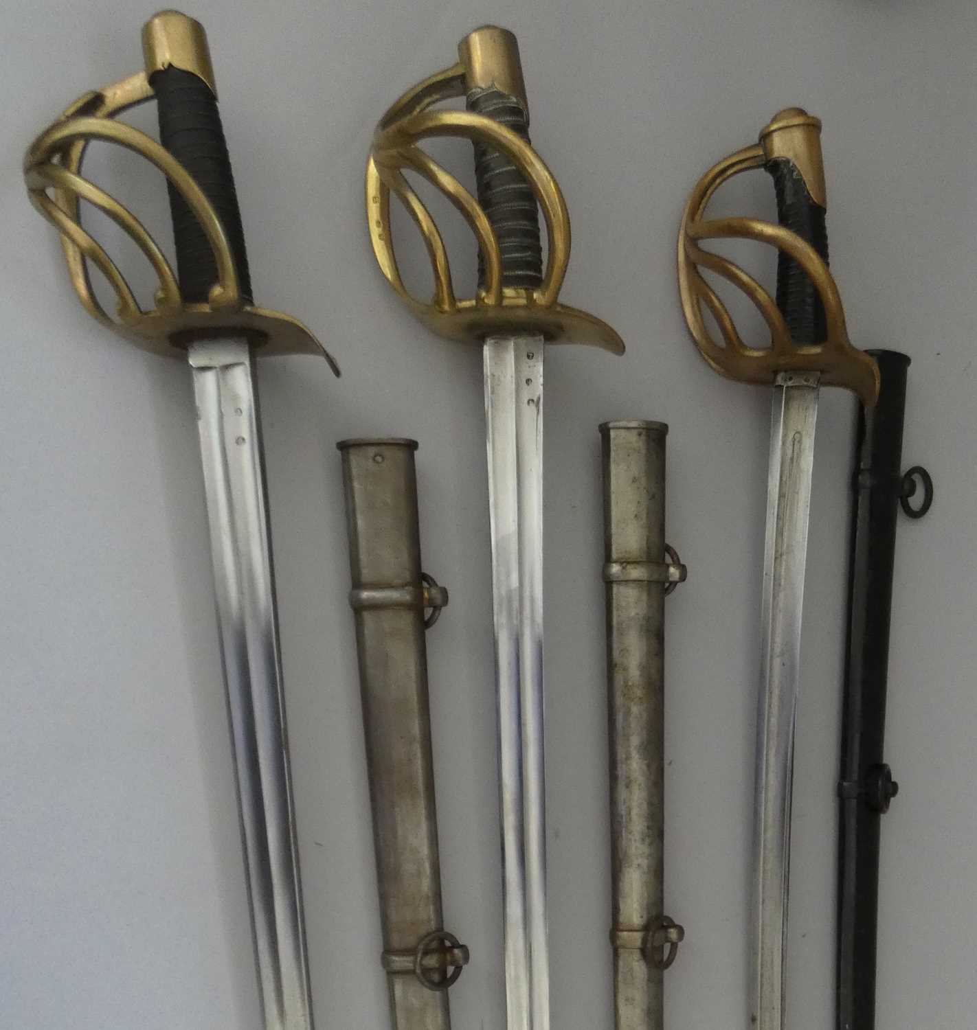 Lot 275 - A FRENCH CAVALRY SWORD, DATED 1833 AND TWO